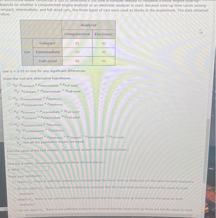 Solved epends on whether a computerized engine analyzer or | Chegg.com