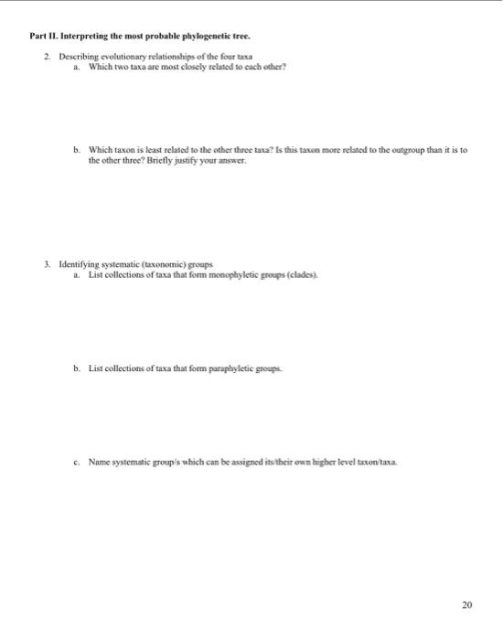 Solved Lab Exercise 4: Reconstructing Phylogenics | Chegg.com