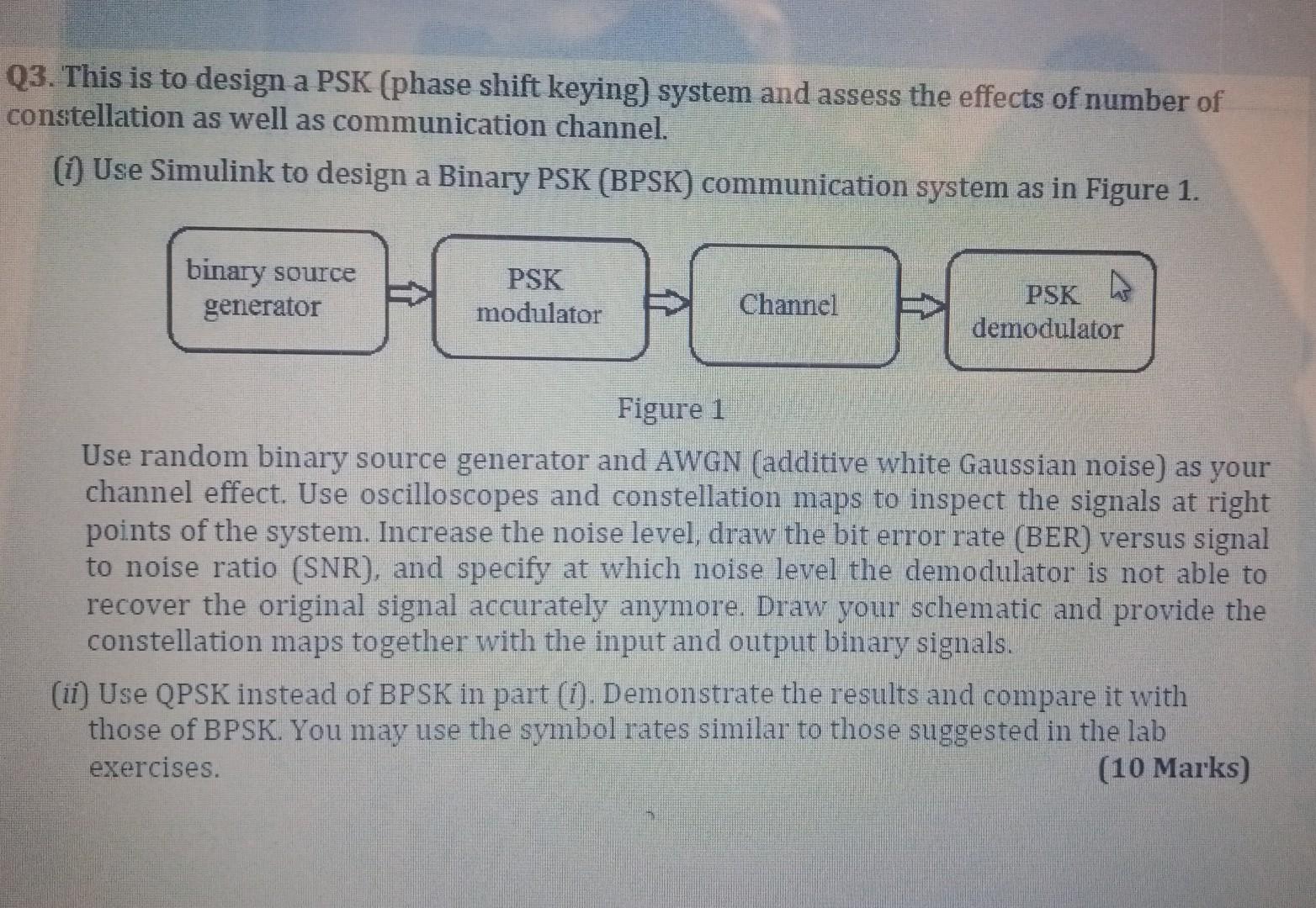 23. This is to design a PSK (phase shift keying) | Chegg.com