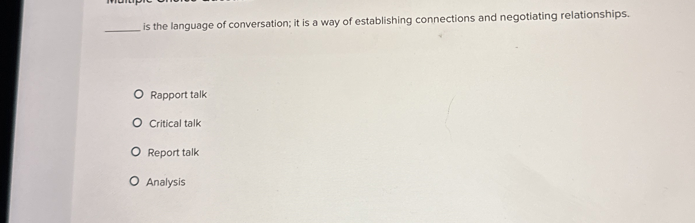 Solved ﻿is the language of conversation; it is a way of | Chegg.com