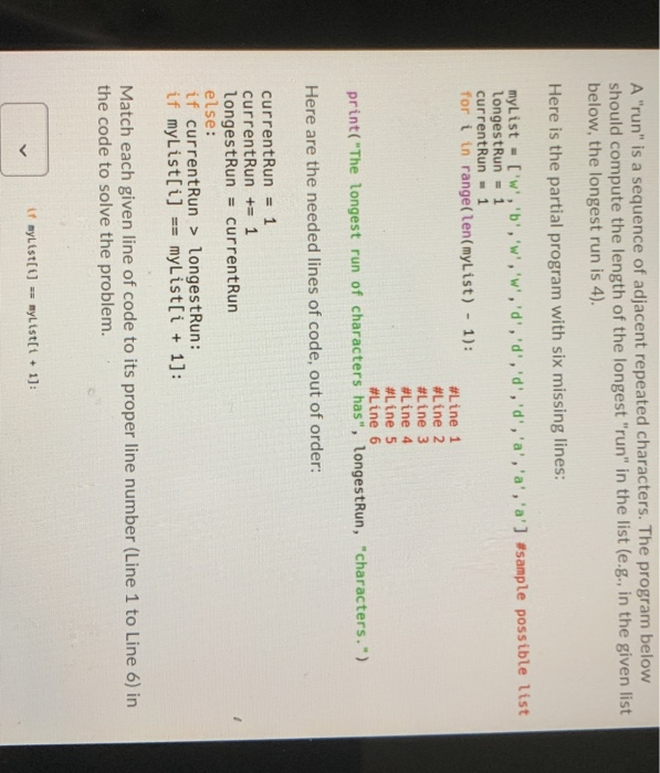 Solved A "run" is a sequence of adjacent repeated | Chegg.com