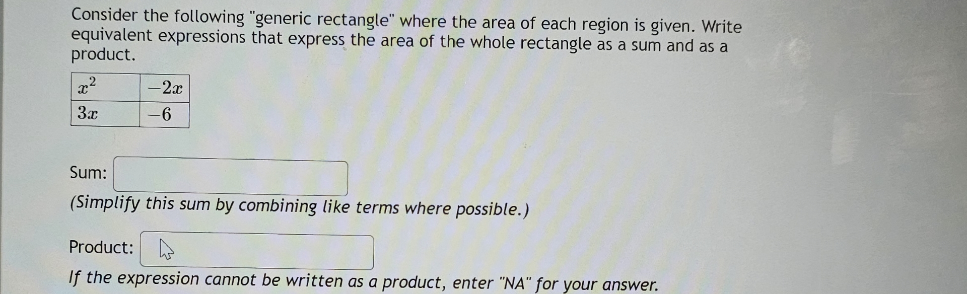 Solved Consider the following "generic rectangle" where the | Chegg.com