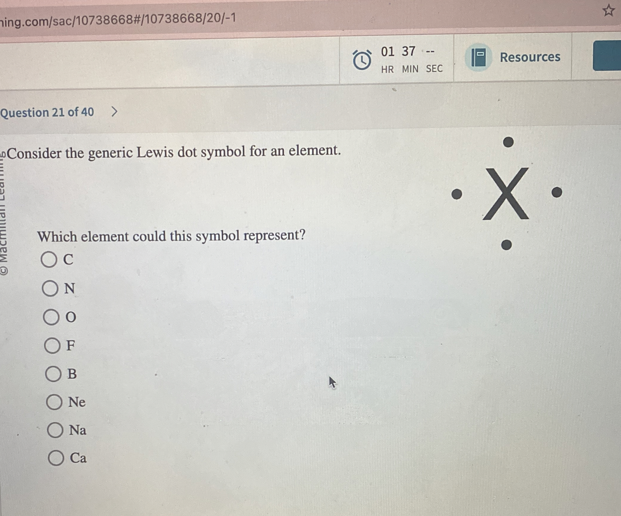 Solved ?0 ﻿Consider the generic Lewis dot symbol for an | Chegg.com