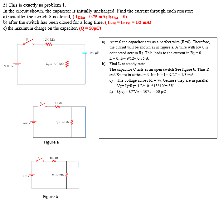 Solved This is exactly as problem 1 .In the circuit shown, | Chegg.com