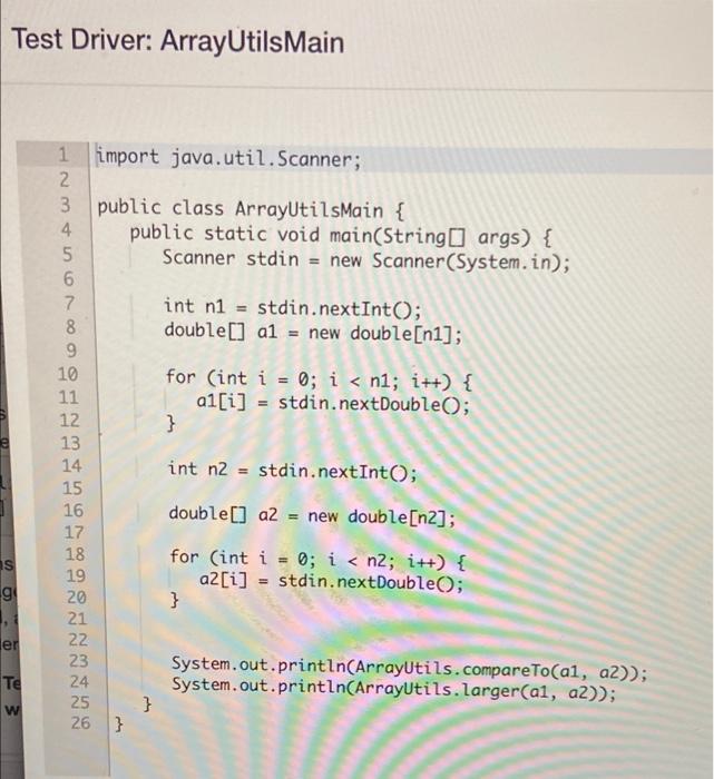 Solved Problem 1: ArrayUtils 30 pts Write the following two | Chegg.com