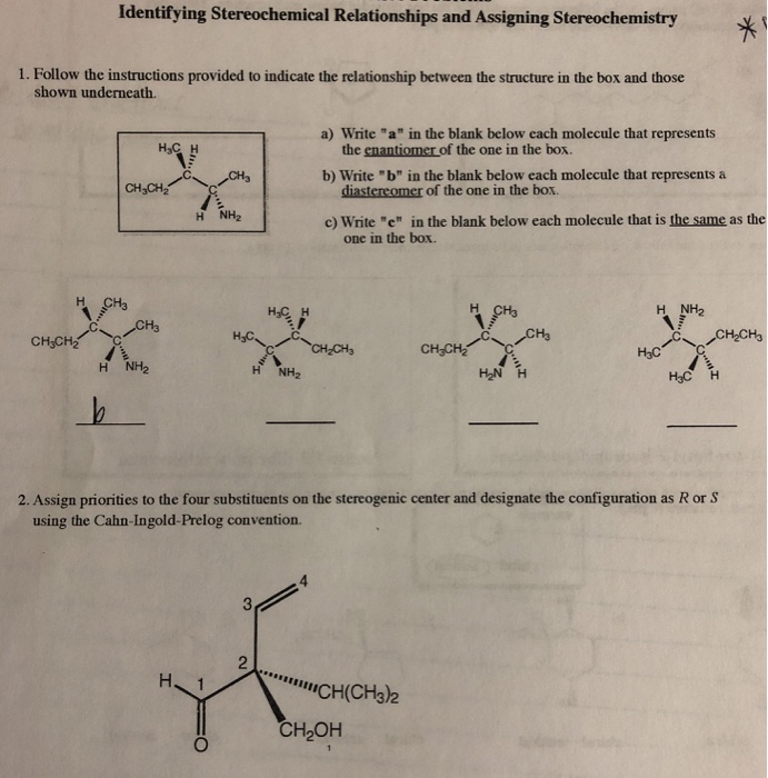 Solved Identifying Stereochemical Relationships and | Chegg.com