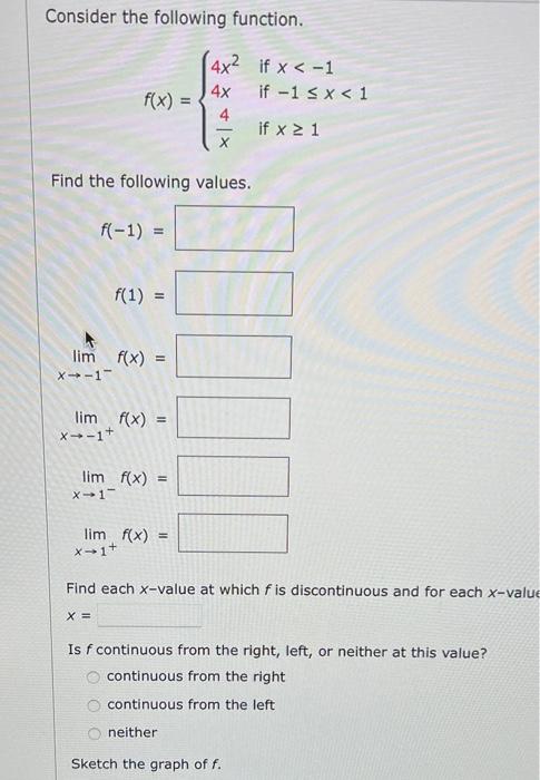 Solved Consider the following function. f(x) (4x² if x