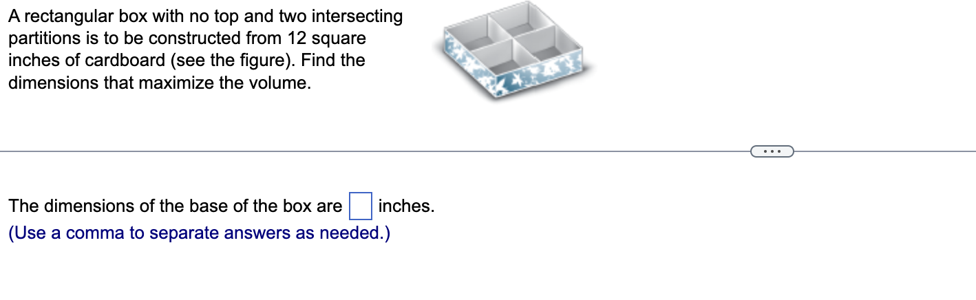 A rectangular box with no top and two | Chegg.com