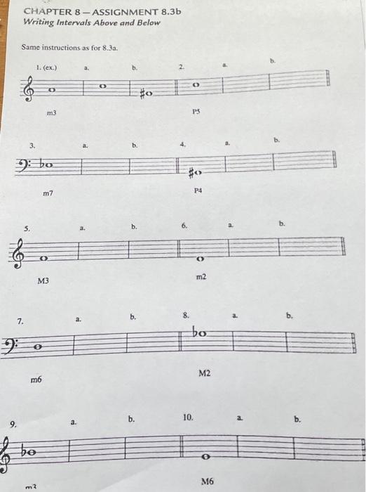 Write the specific name of each interval (M3, P4, | Chegg.com