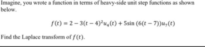 Solved Imagine, you wrote a function in terms of heavy-side | Chegg.com