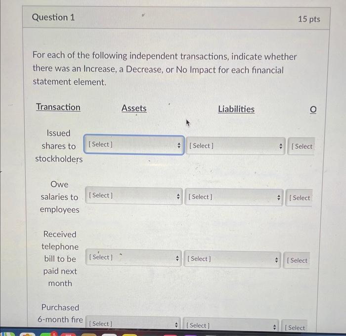 Solved For each of the following independent transactions, | Chegg.com