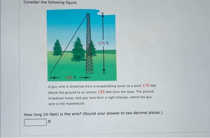 Solved Consider the following figure. 175 ft 155 ft - A guy | Chegg.com