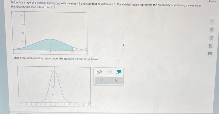 Solved Below is a graph of a normal distribution with mean | Chegg.com