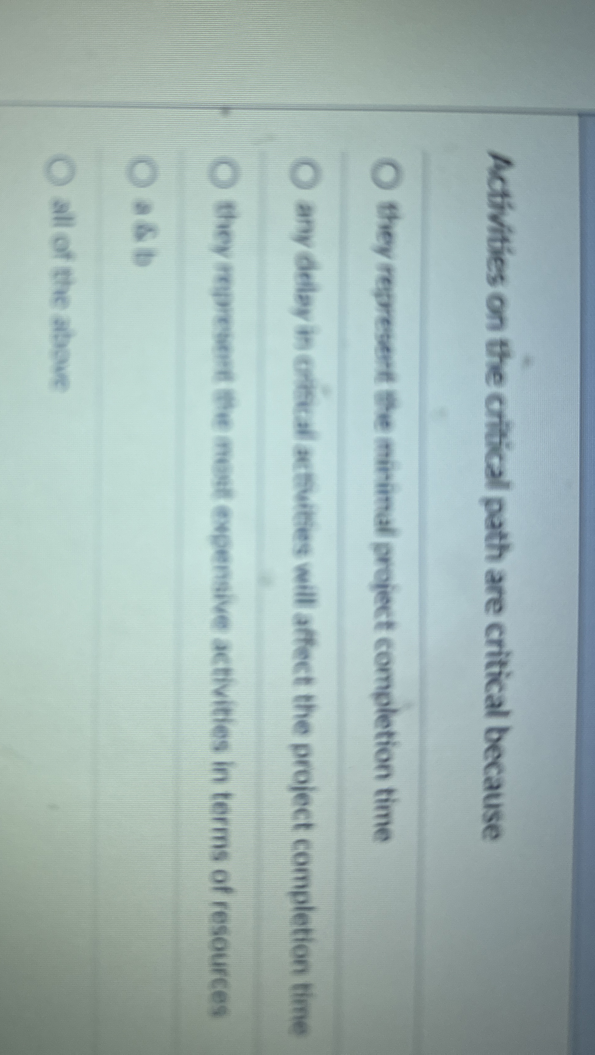 Solved Activities on the critical path are critical | Chegg.com