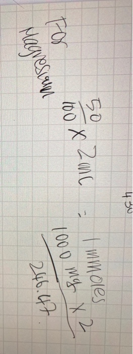 Solved calculate the mEq of magnesium and sulfate in a 2-mL | Chegg.com