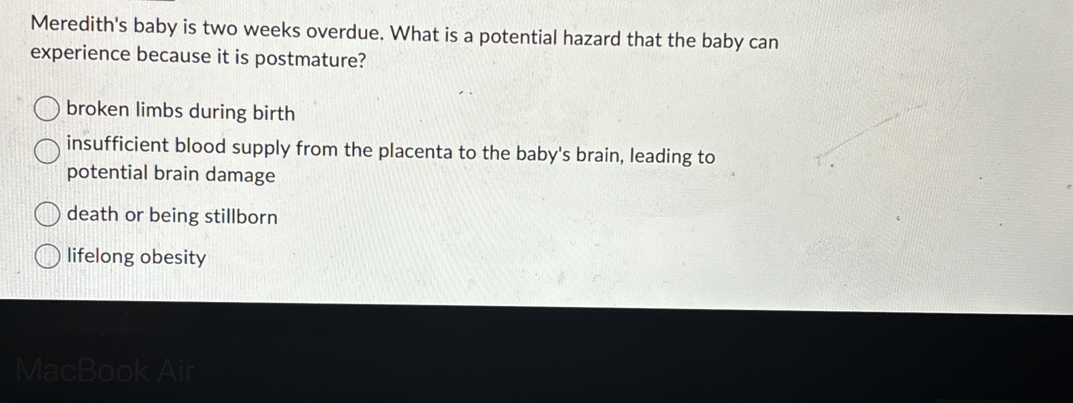 Meredith's baby is two weeks overdue. What is a | Chegg.com