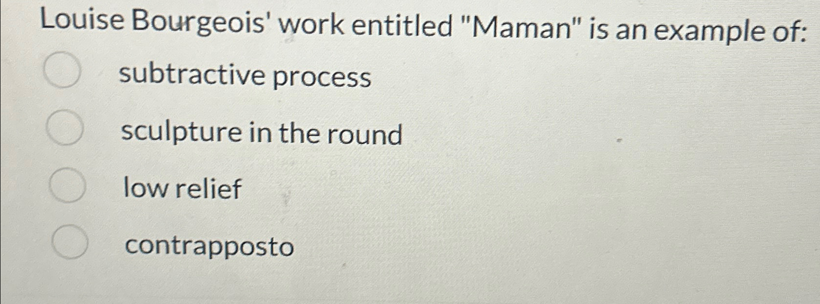 Solved Louise Bourgeois' work entitled "Maman" is an example | Chegg.com