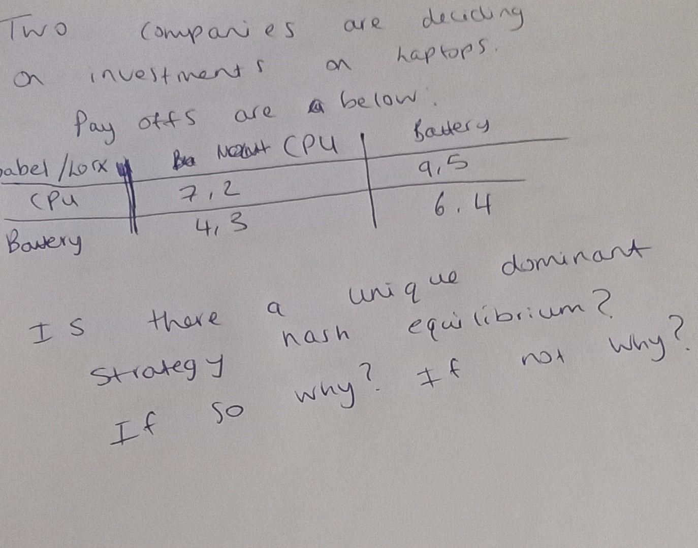 Solved Is there a unique dominant strategy hash equilibrium? | Chegg.com