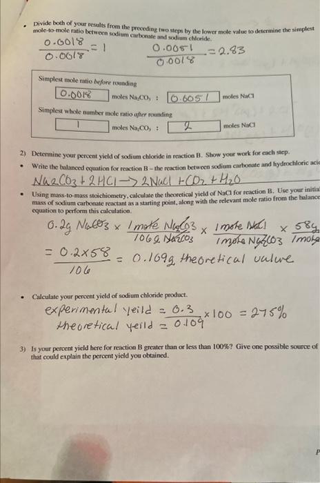 - Divide both of your results from the preceding two | Chegg.com