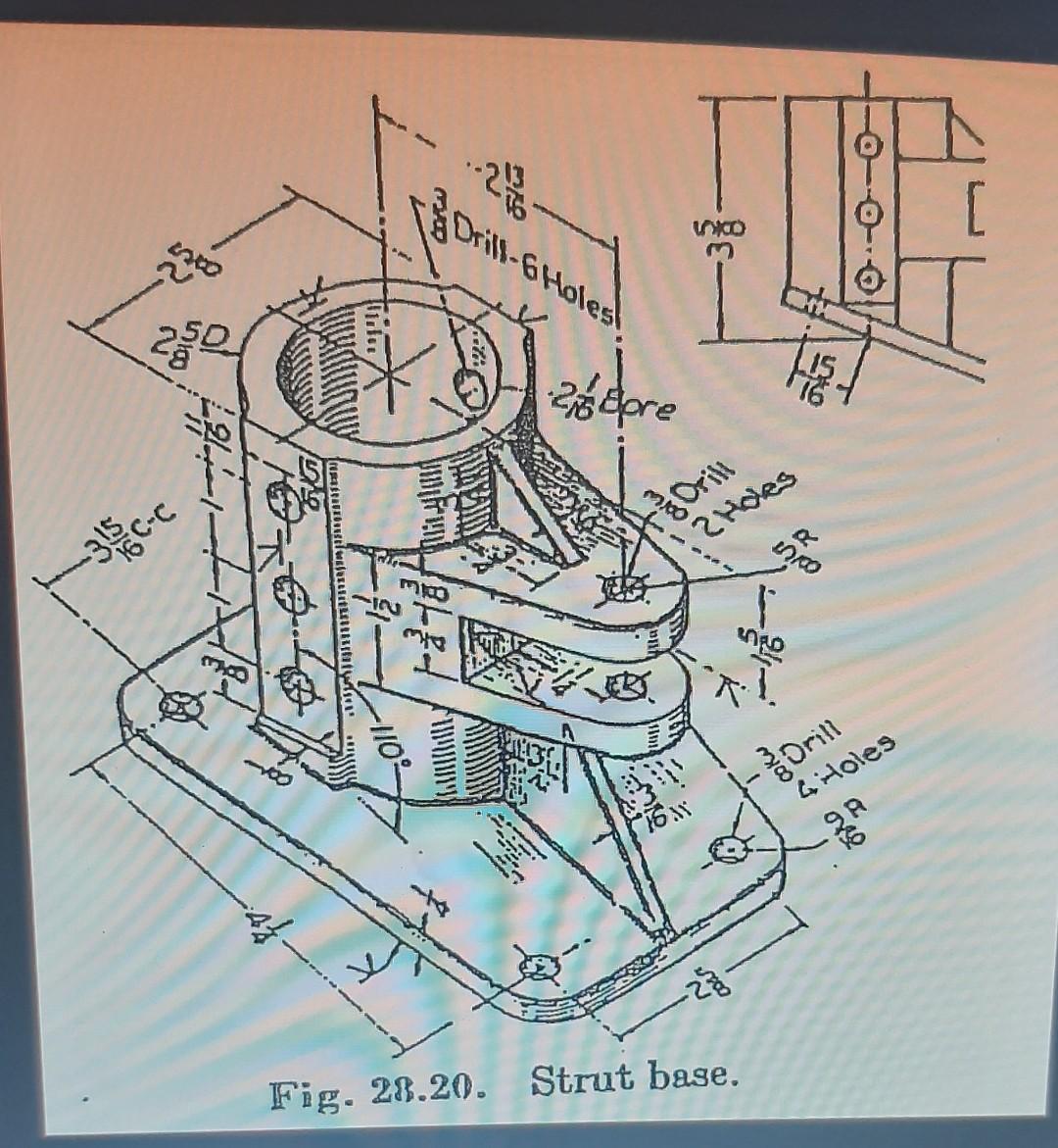 Fig. 28.20. Strut base. Dimensions are in | Chegg.com