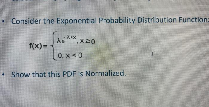 Solved Consider the Exponential Probability Distribution | Chegg.com