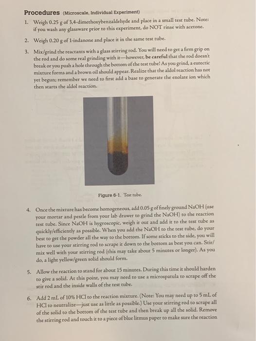 Solved Procedures (Microscale, Individual Experiment) 1. | Chegg.com
