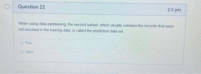 Solved It is very useful to partition a large data set into | Chegg.com