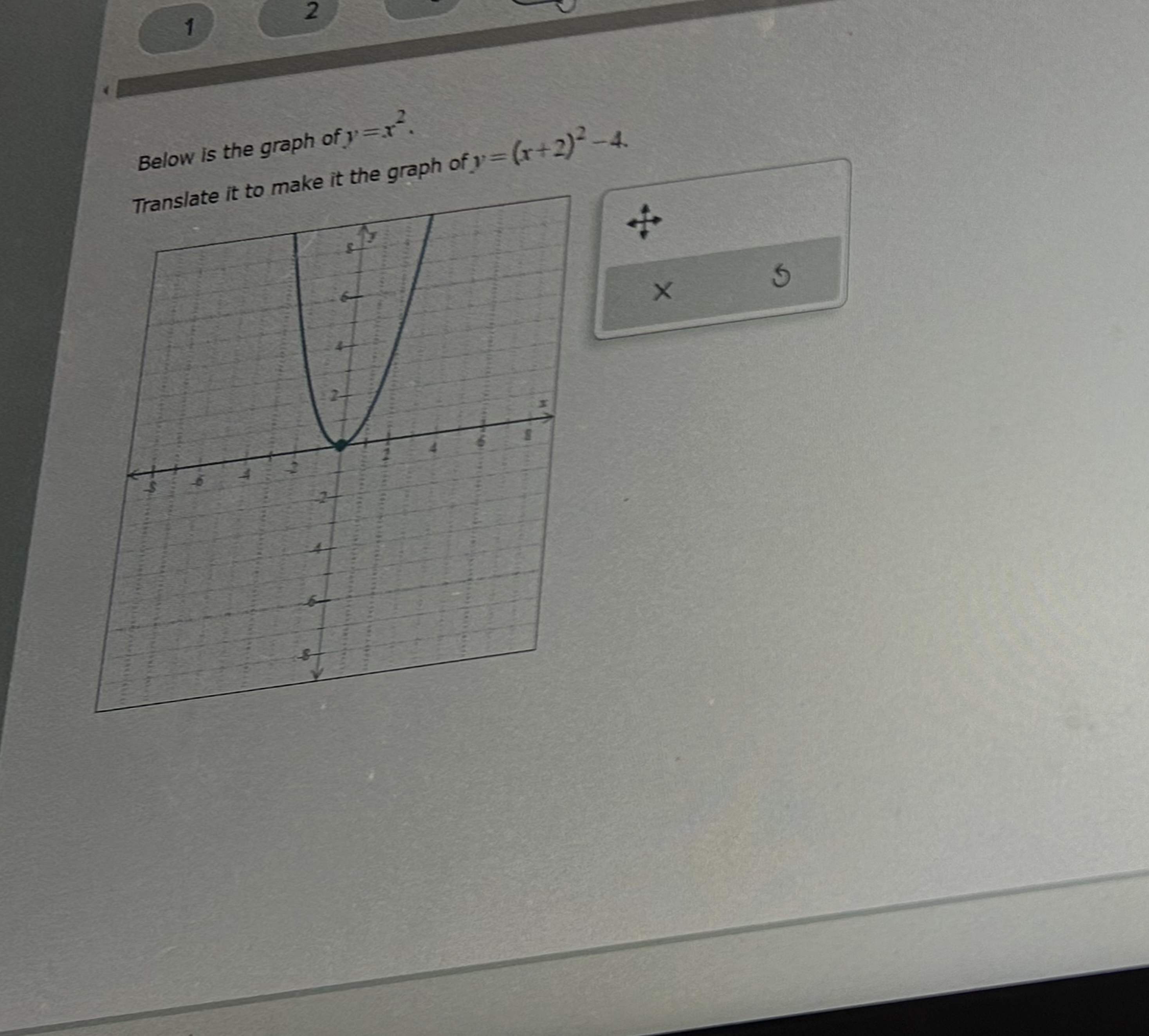 Solved Below is the graph of y=x2.Translate it to make it | Chegg.com