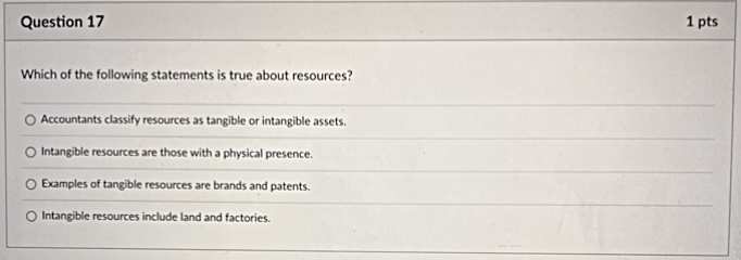 Solved Question 17Which of the following statements is true | Chegg.com