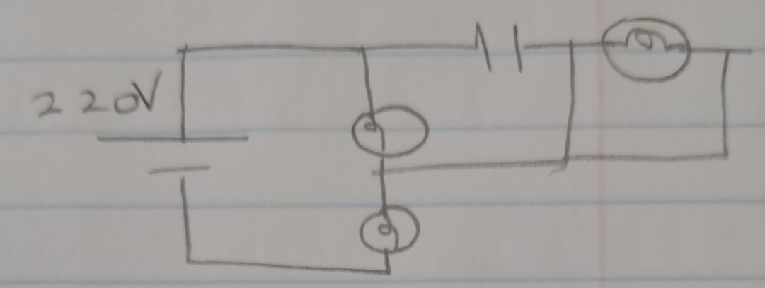 Solved 1) ﻿The circuit below contains three identical light | Chegg.com