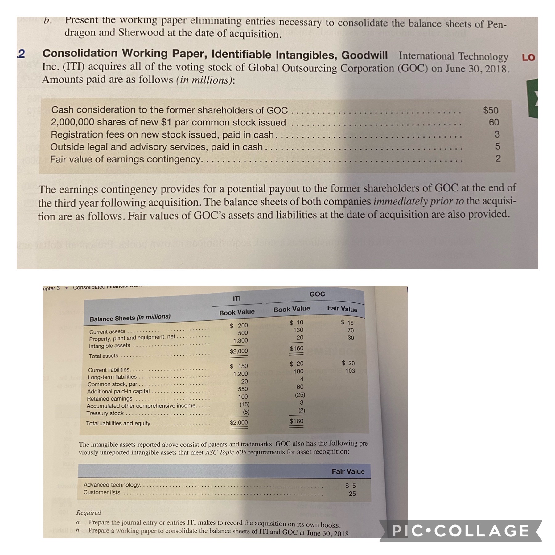 b. ﻿Present the working paper eliminating entries | Chegg.com