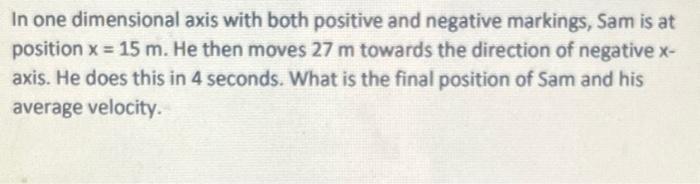 Solved In one dimensional axis with both positive and | Chegg.com