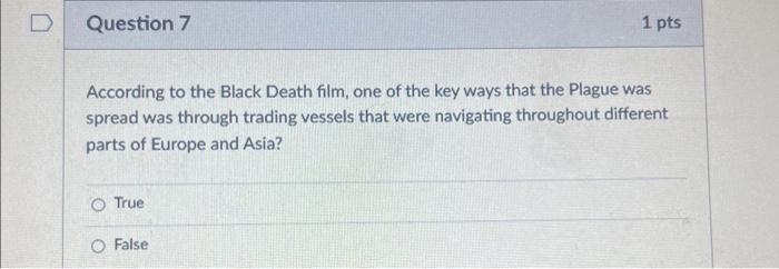 According to the Black Death film, In 1392 C.E. the | Chegg.com