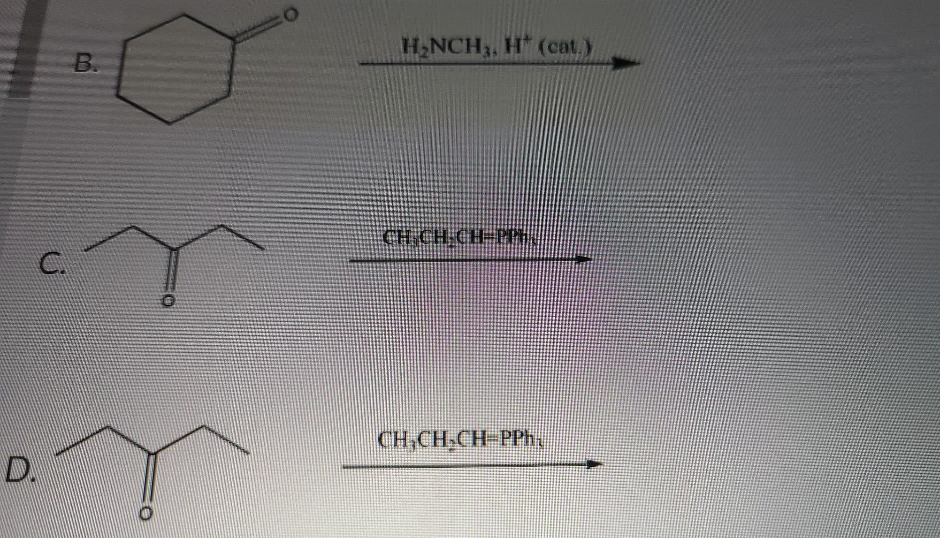 Solved B. Provide the major organic product of the reactions | Chegg.com