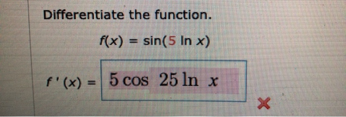 Solved Differentiate the function. f(x) = 8x In(9x) - 8x | Chegg.com