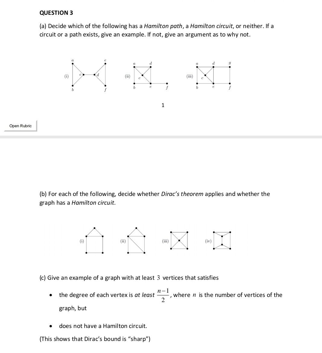 Solved QUESTION 3 (a) Decide which of the following has a | Chegg.com