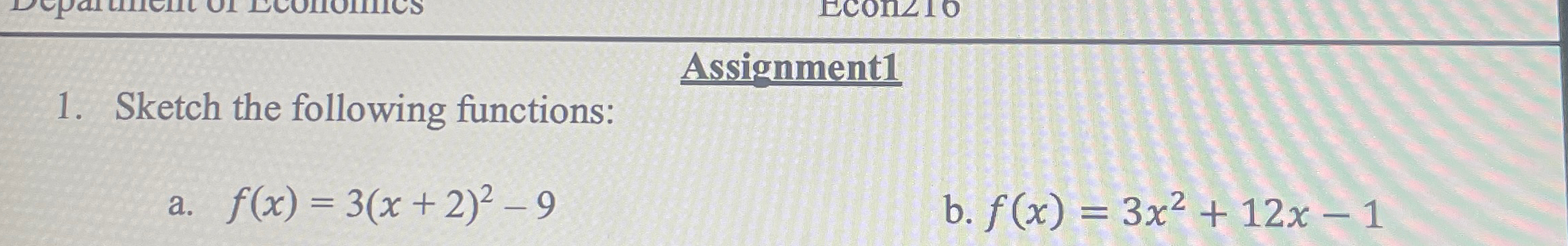Solved Sketch the following functions:Assignment | Chegg.com