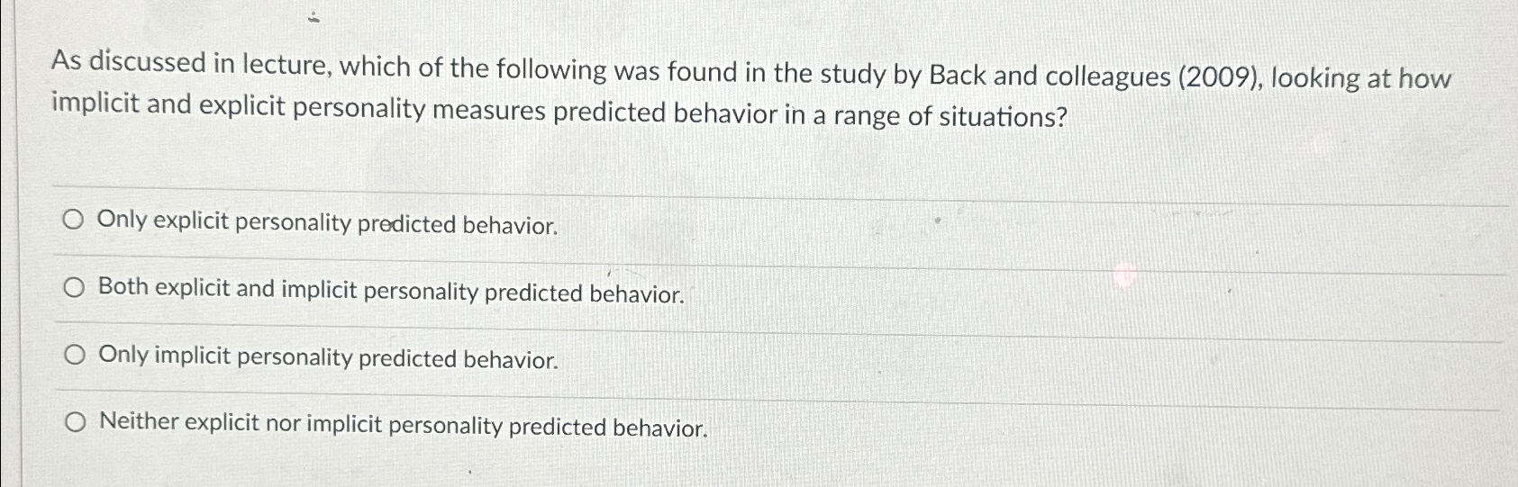 Solved 17. ﻿As discussed in lecture, which of the following | Chegg.com