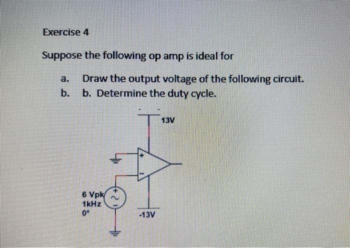 Solved Suppose the following op amp is ideal for a. Draw the | Chegg.com