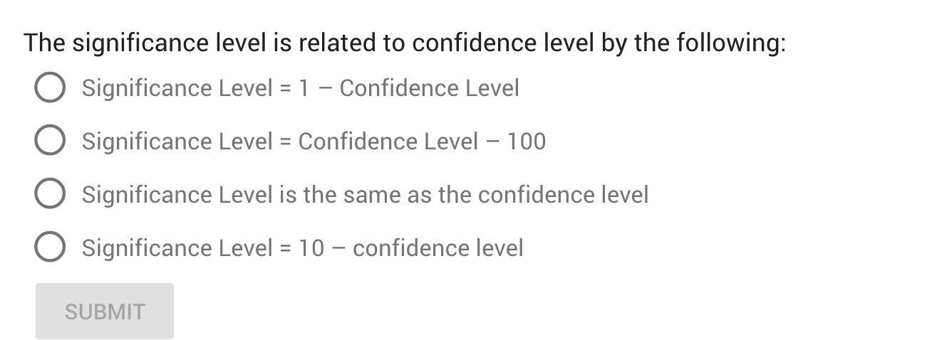 Solved The significance level is related to confidence level | Chegg.com