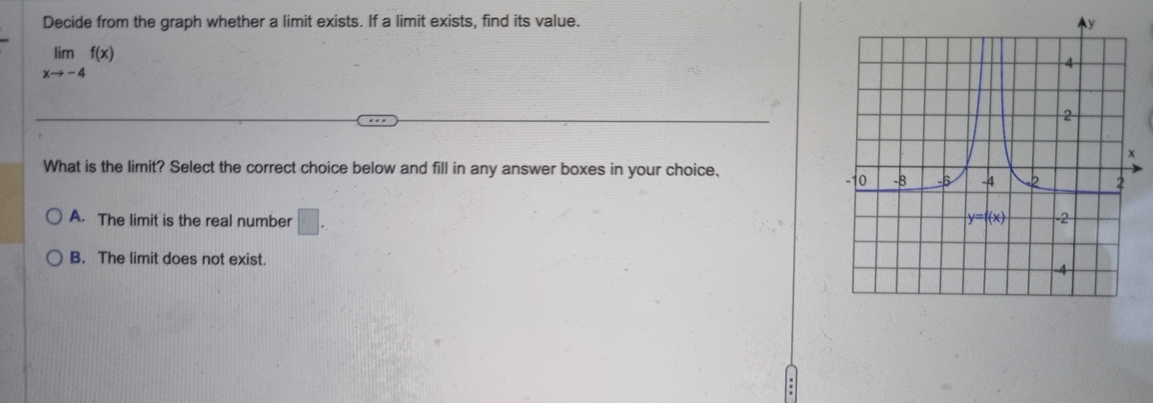 Solved Decide from the graph whether a limit exists. If a | Chegg.com