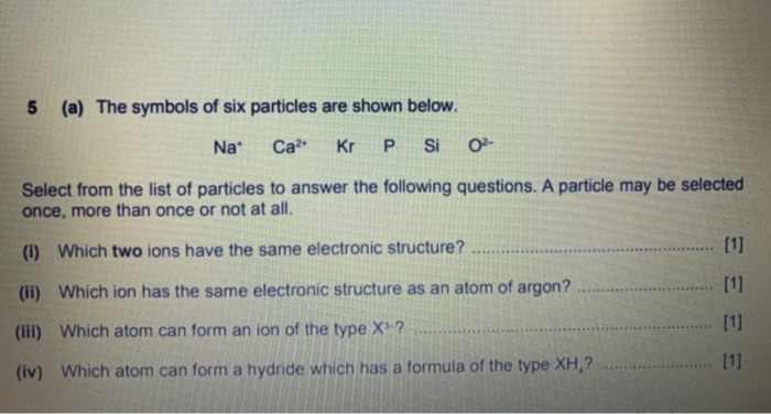 Solved 5 (a) The symbols of six particles are shown below. | Chegg.com