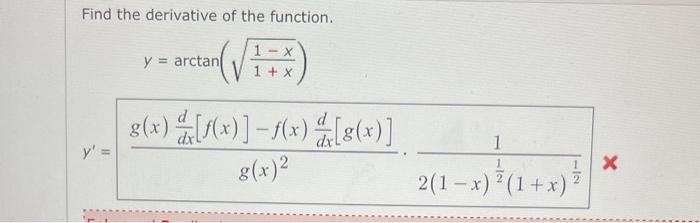 Solved Find the derivative of the function. | Chegg.com
