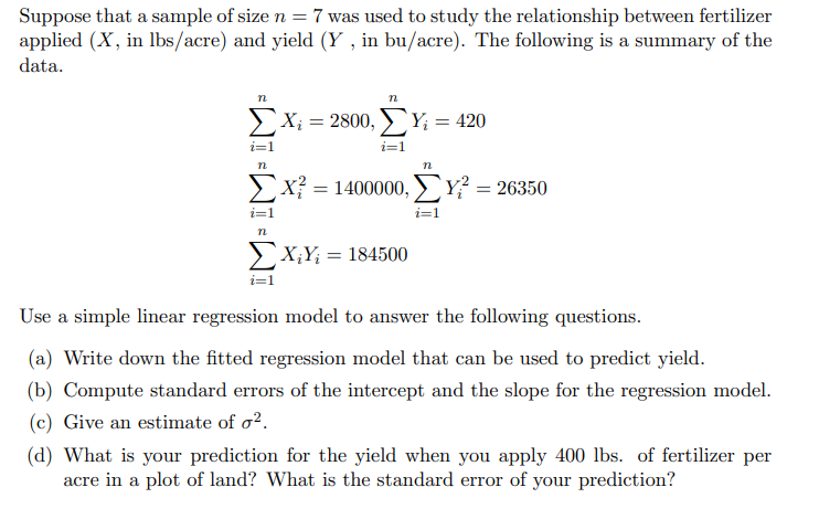 Solved Suppose that a sample of size n=7 ﻿was used to study | Chegg.com
