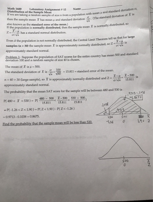Solved Z- o/ o/ Math 1600 Laboratory Assignment #12 | Chegg.com