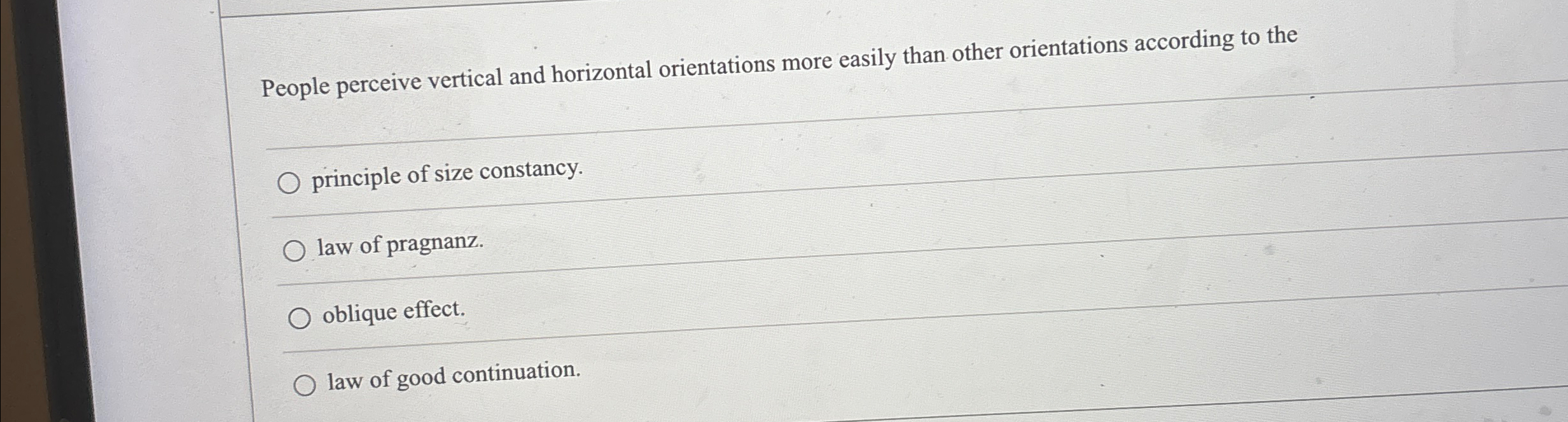 Solved People perceive vertical and horizontal orientations | Chegg.com