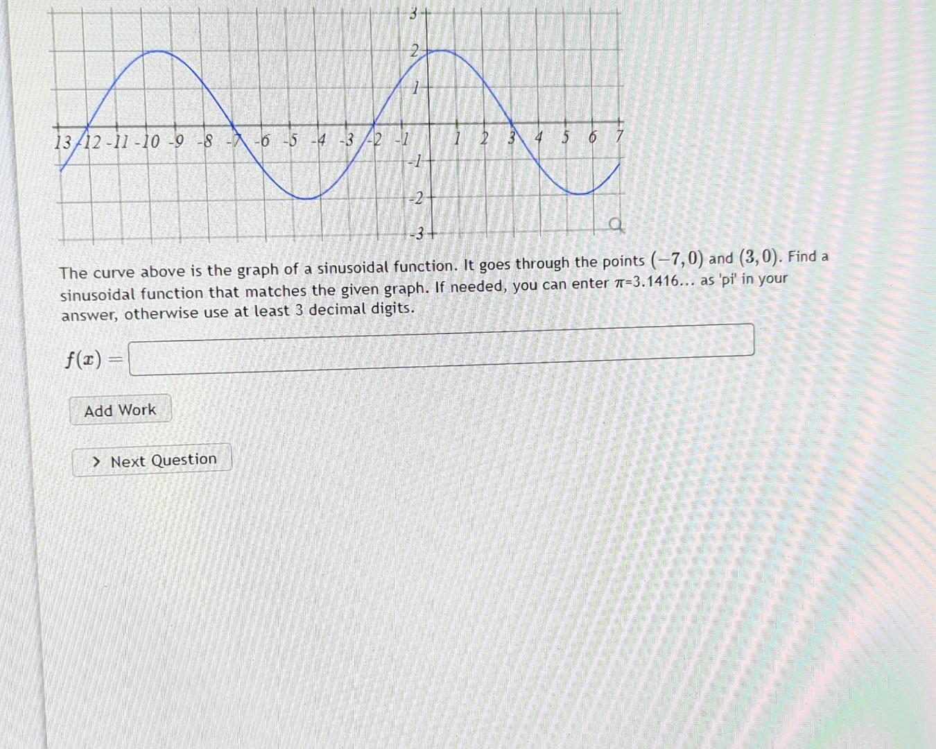 Solved The curve above is the graph of a sinusoidal | Chegg.com