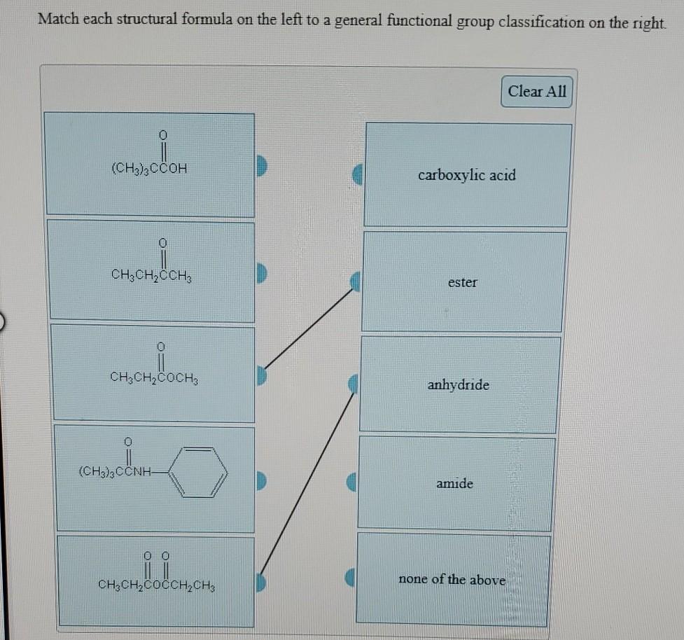 Solved Match each structural formula on the left to a | Chegg.com