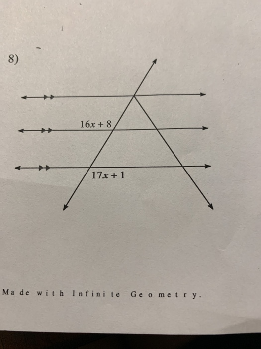 Solved 16x + 8 17x + 1 Made with Infinite Geometry. | Chegg.com