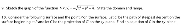Solved 9. Sketch the graph of the function f(x,y)=-1x2 + | Chegg.com